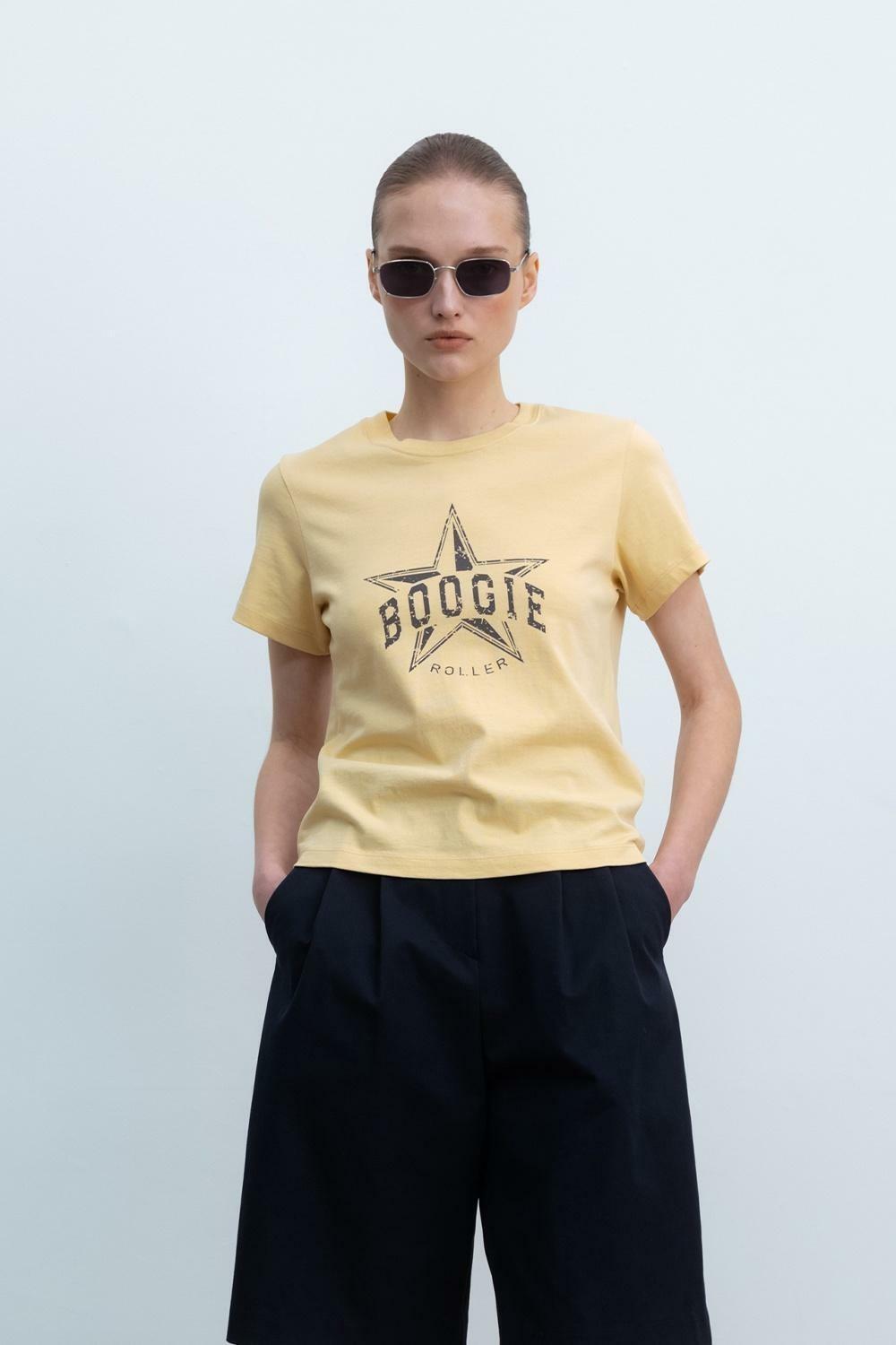 Boogie T-shirts_beige - HAGO(하고)