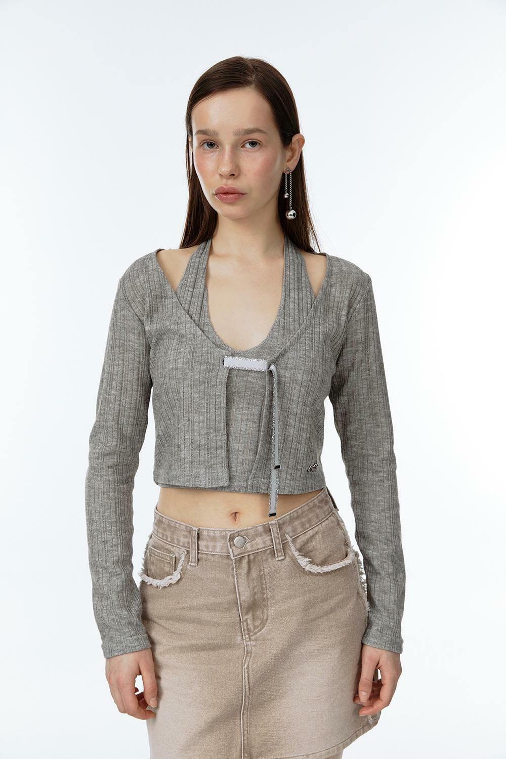 TWINKLE POINT CARDIGAN SET [GREY/SILVER] - HAGO(하고)