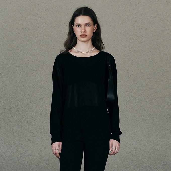 Lightweight Boat Neck Pullover (Black) - HAGO(하고)