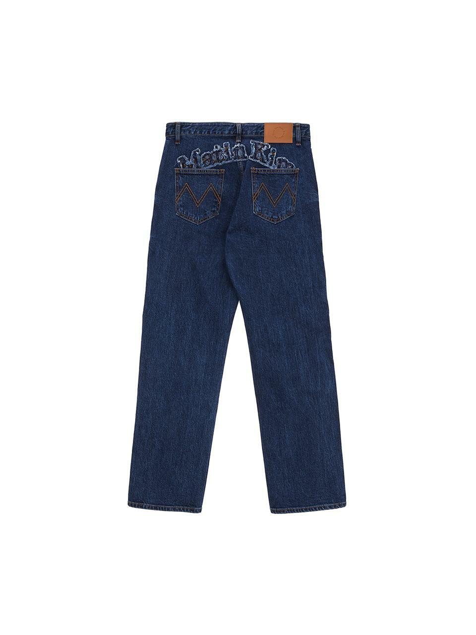 APPLIQUE SPELL DENIM PANTS IN BLUE - HAGO(하고)