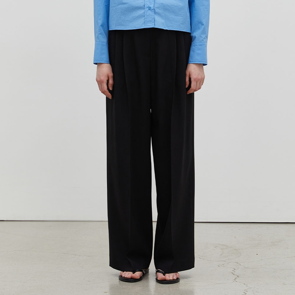 BUTTON DETAIL SLACKS - Black - HAGO(하고)