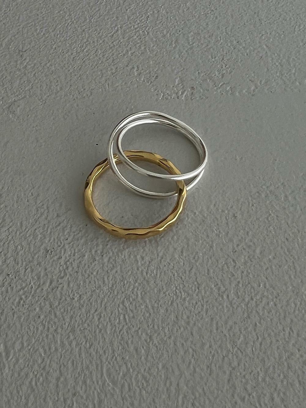 [92.5 silver] Combie layered ring - 하고(HAGO)