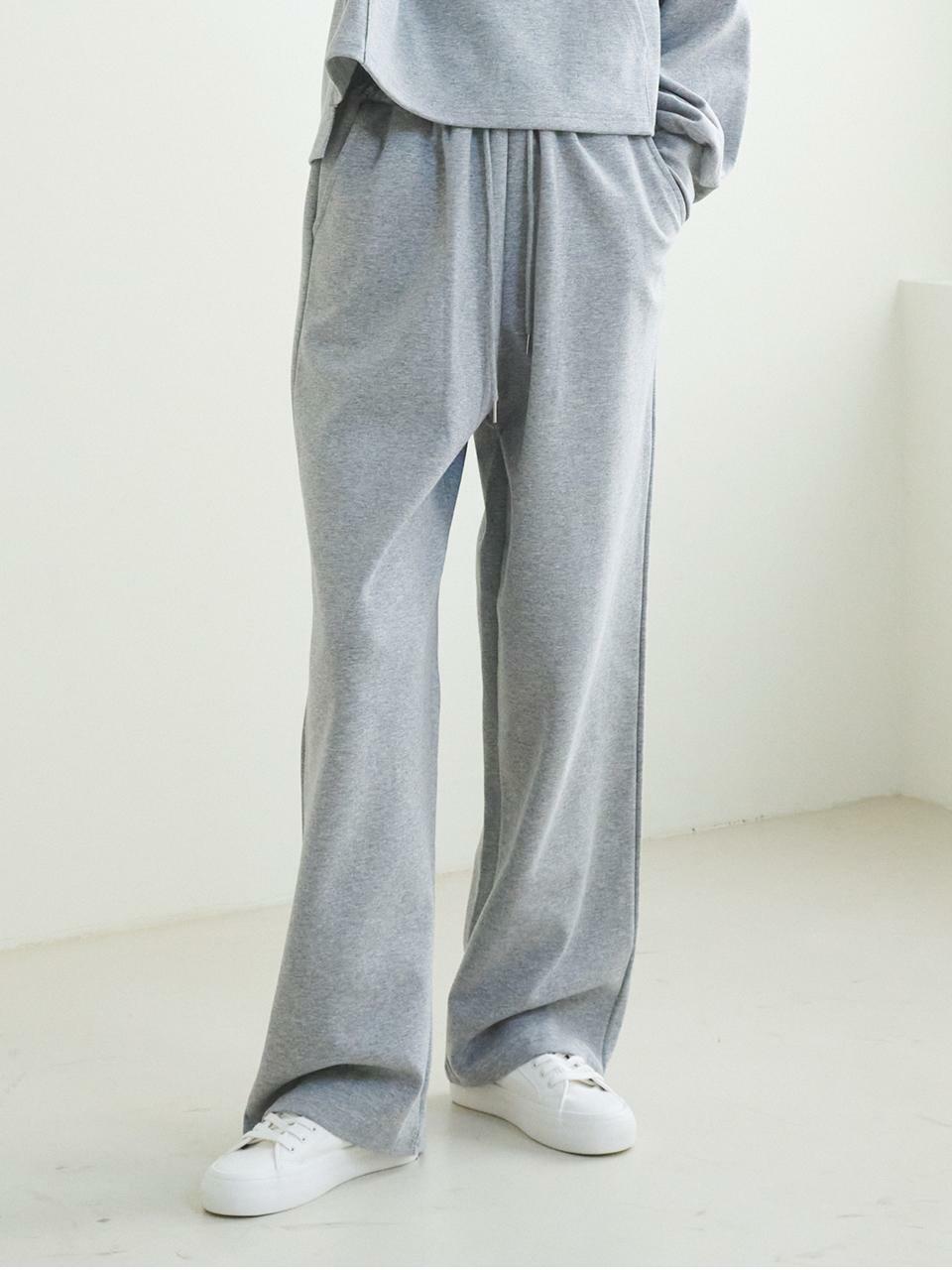 Wide Cotton Pants - M. Gray - HAGO(하고)