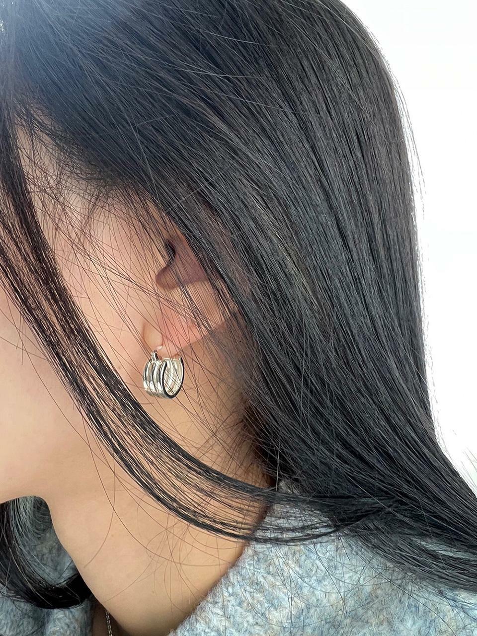 [92.5 silver] Mini hoop earring (silver) - HAGO(하고)