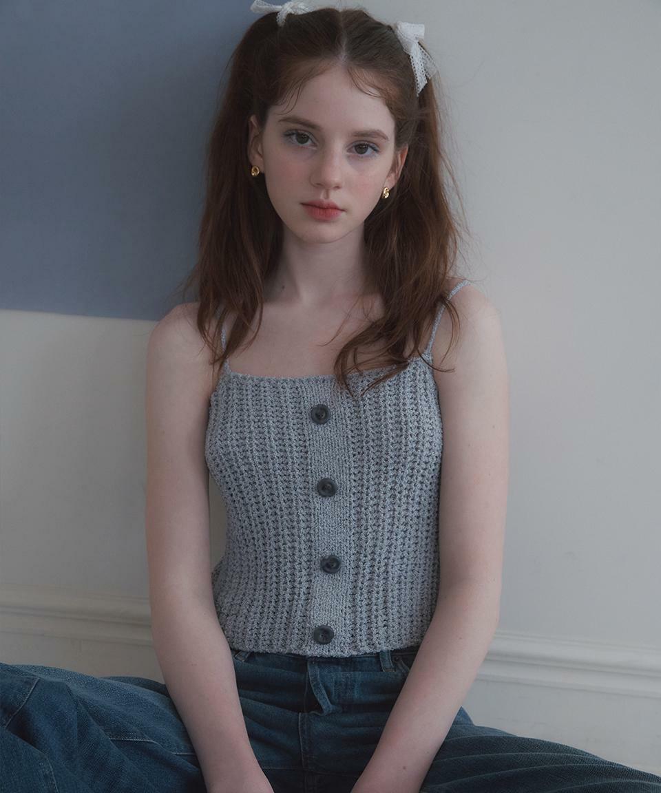 [레터프롬문] Emily Button Knit Bustier (Gray) - HAGO(하고)