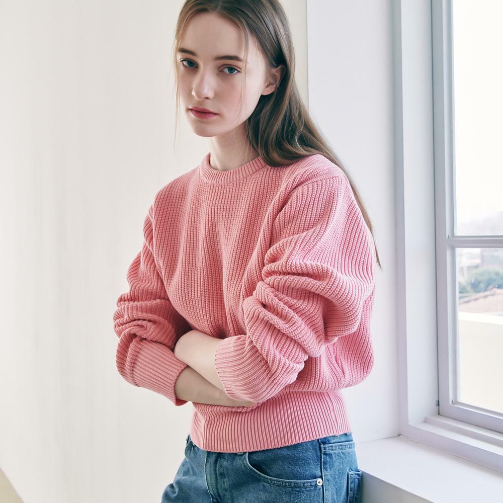 ROUND BASIC HAZZI COTTON KNIT PINK - HAGO(하고)