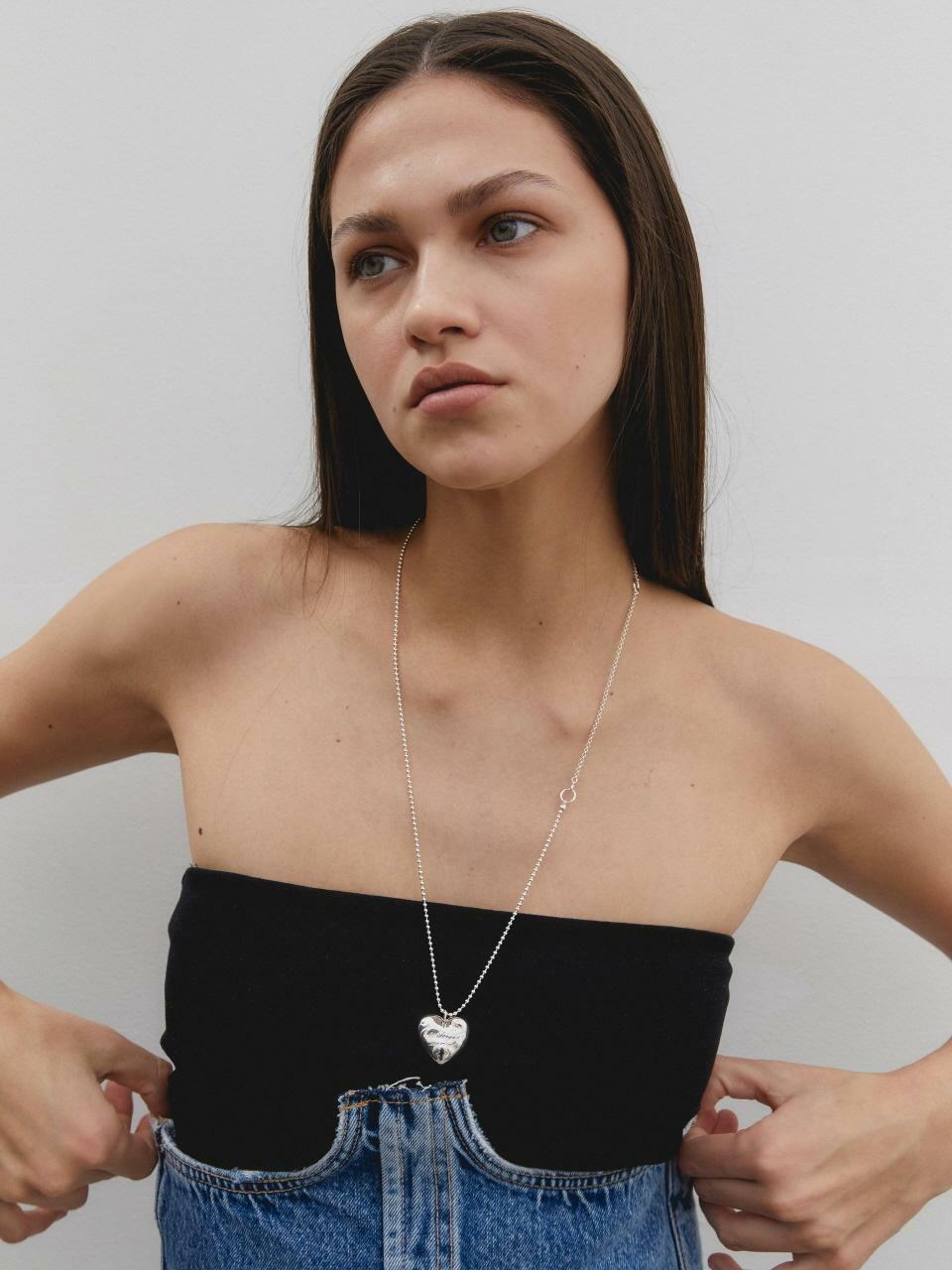 bumpy love chain necklace - long - 하고