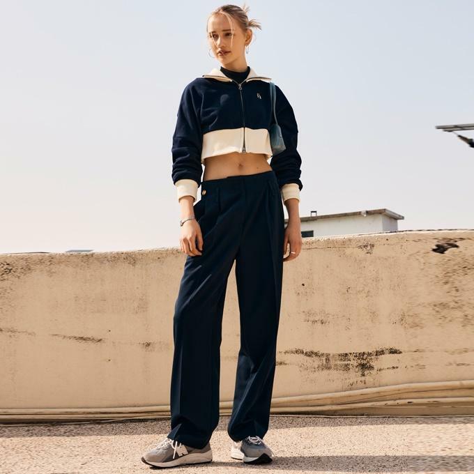 Double belt loop trouser pants (NAVY) - HAGO(하고)