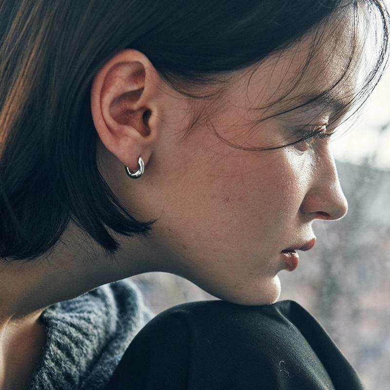 Deux.silver.132 / fado earring (silver) - HAGO(하고)