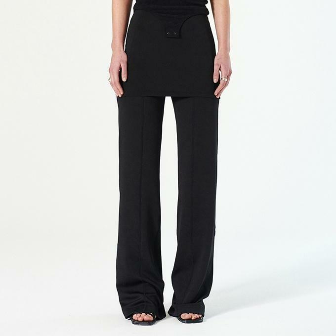 STRETCHY SKIRT PANTS (black) - HAGO(하고)