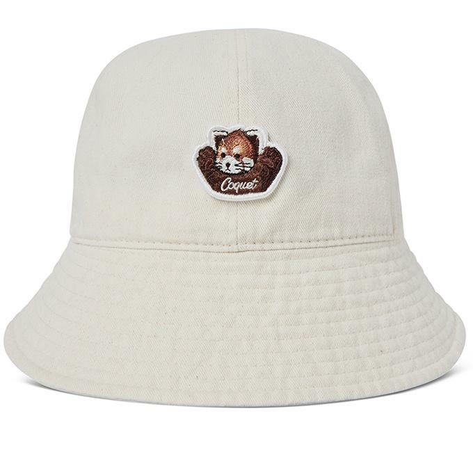 [LESSER PANDA] FACE LOGO PIGMENT WASHING BUCKET HAT CREAM - 하고