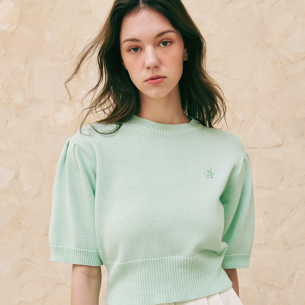 BALLOON SHORT SLEEVE KNIT MINT - HAGO(하고)