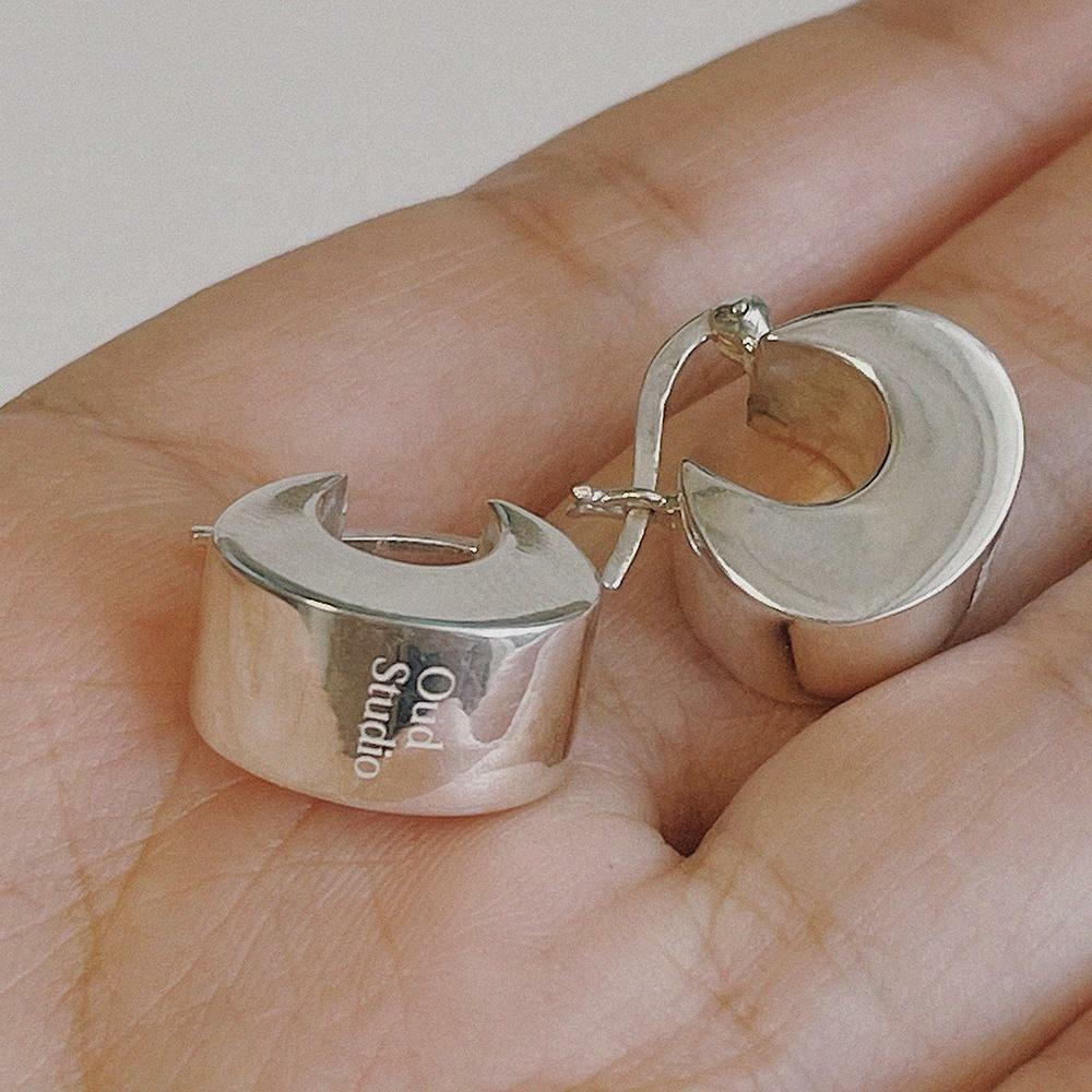 Plumpy Hoop Earring_Silver - HAGO(하고)