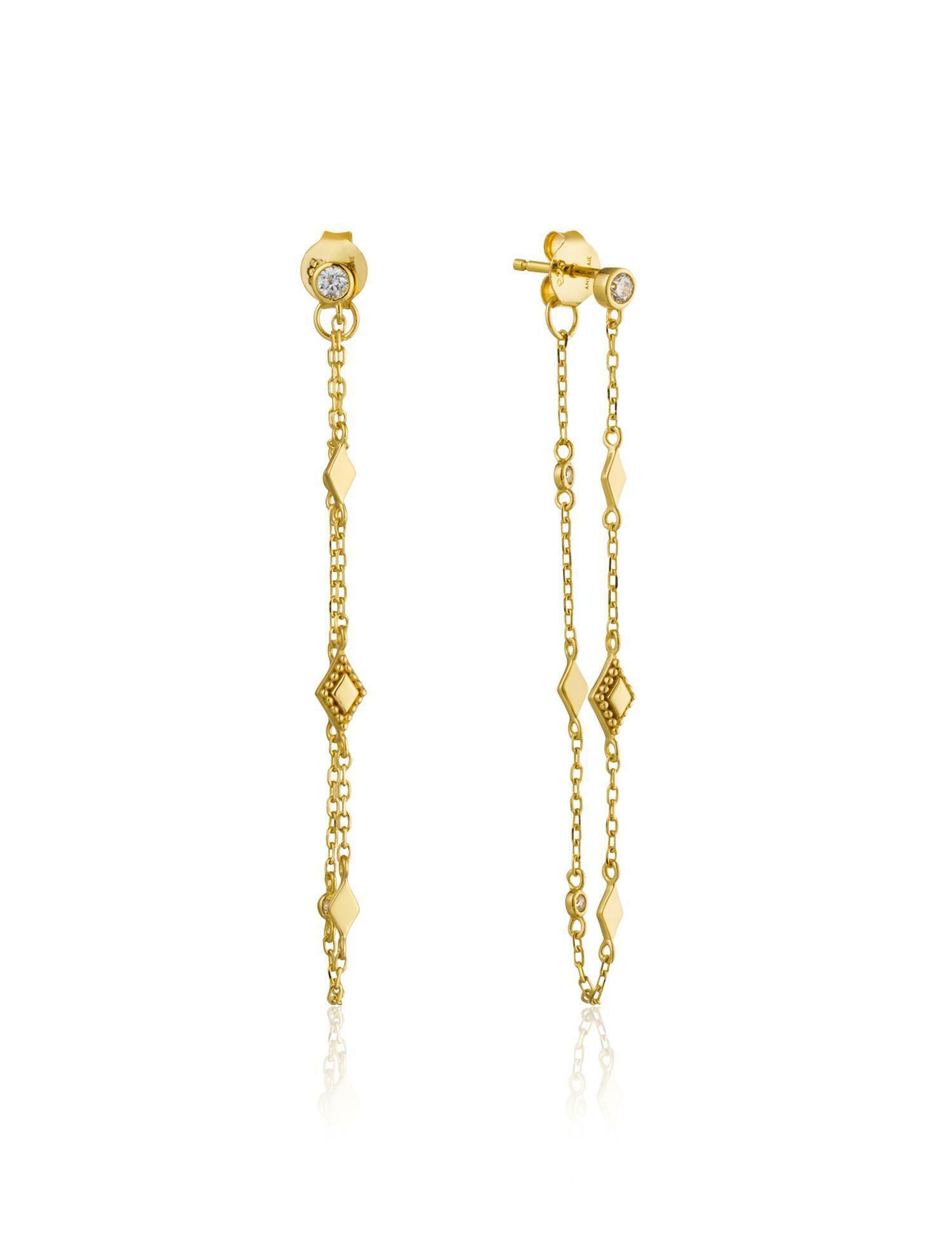 보헤미안 체인드롭 포스트 클러치 일체형 925 실버 귀걸이 E016-04G - 하고(HAGO)