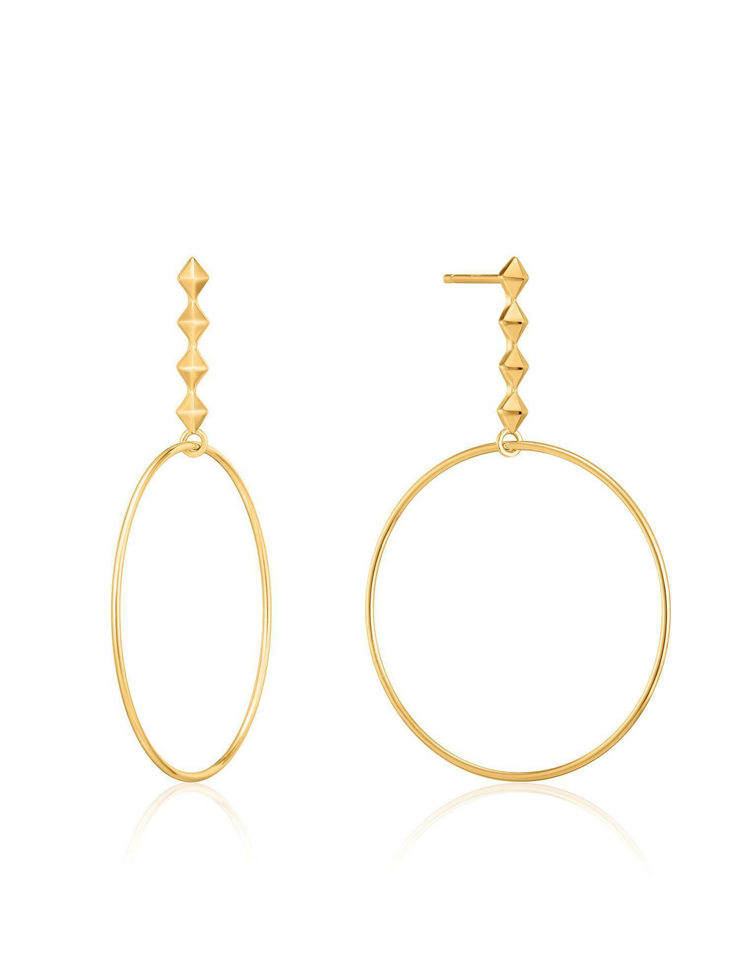 스파이크 롬빅드롭 프론트 후프 링 925 실버 귀걸이 E025-04G - HAGO(하고)