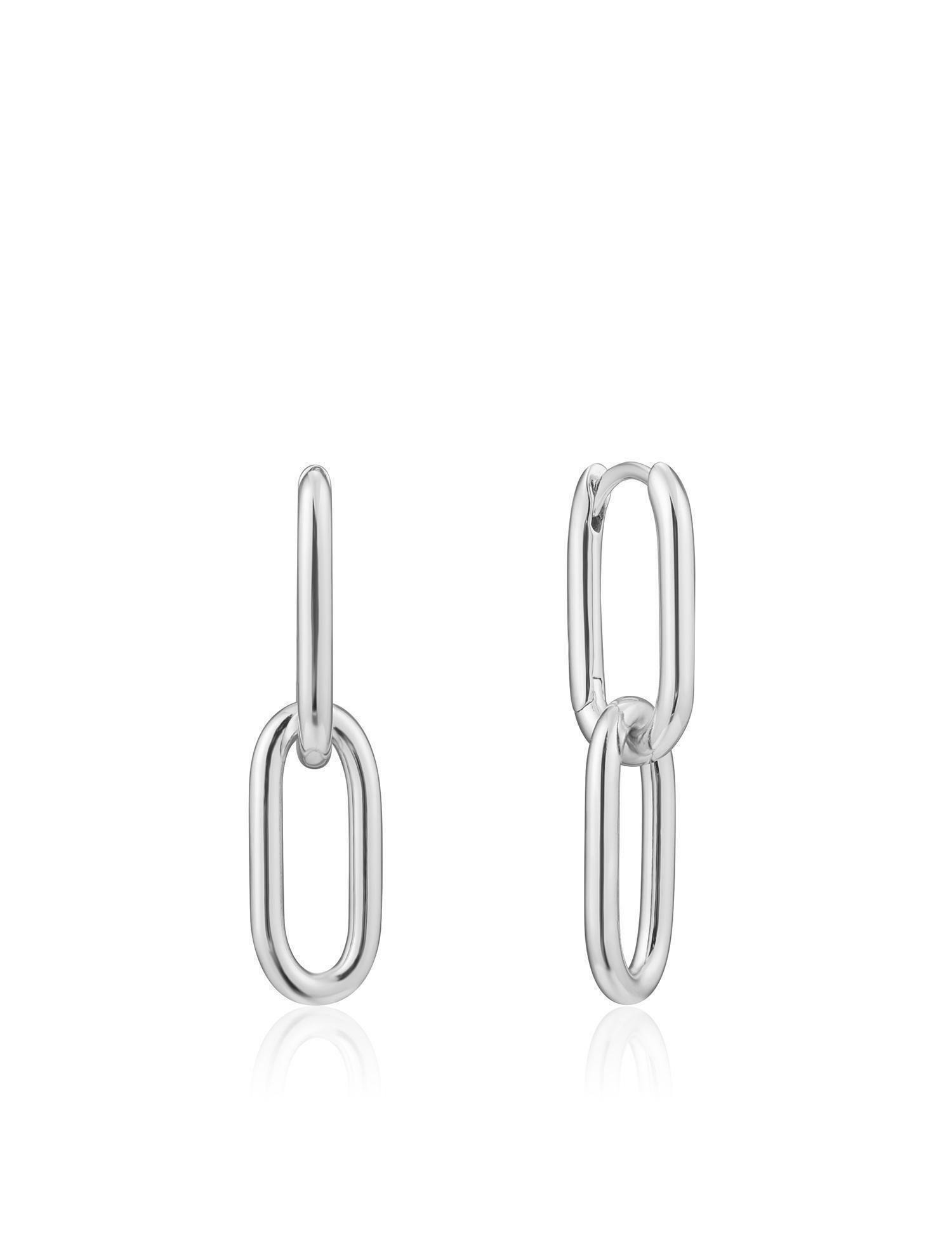 [김아영,하율리,이유영, 우기,먼데이,규빈,예원 착용] 케이블 볼드 링크 원터치 링 925 실버 귀걸이 E021-01H - 하고(HAGO)