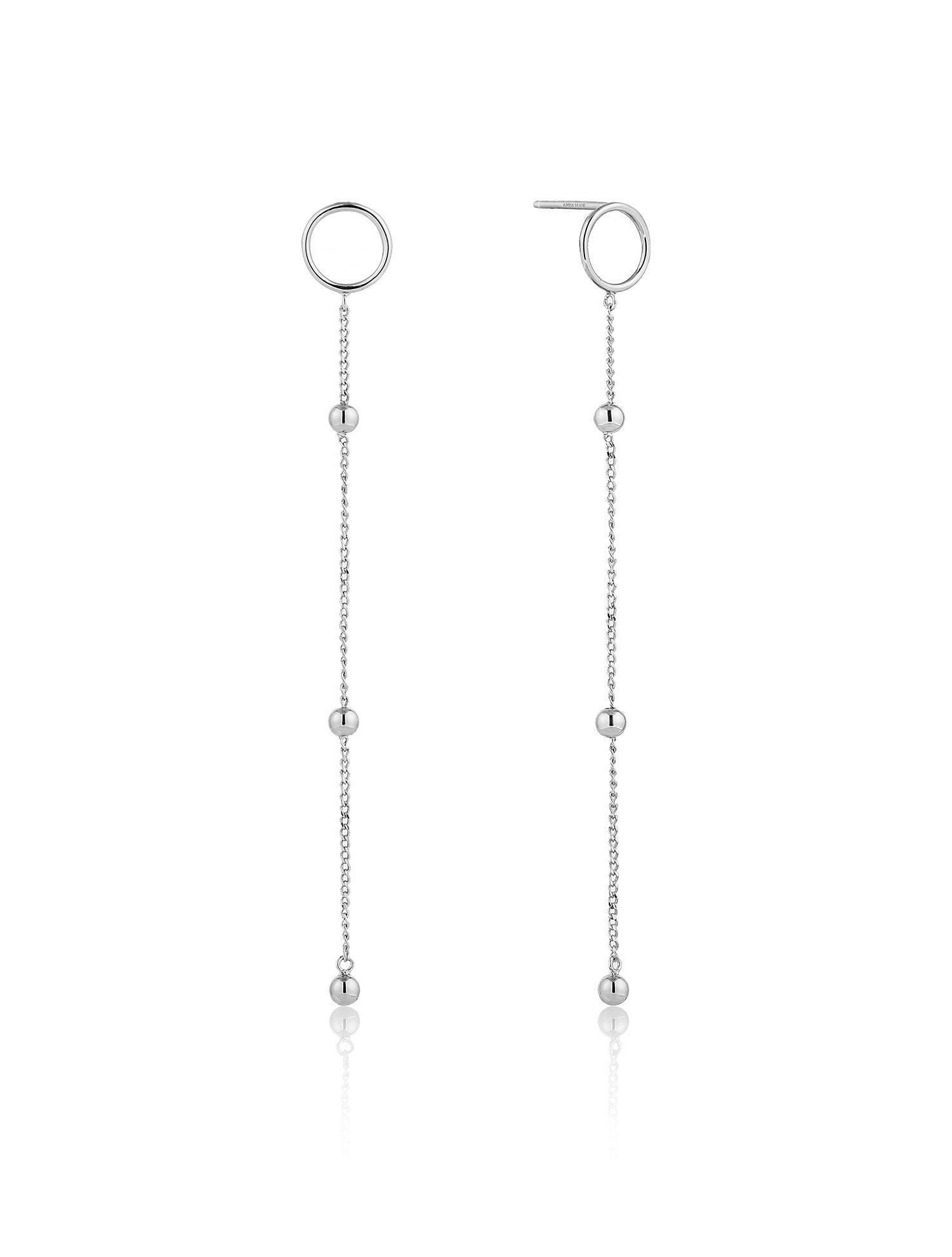 모던 비즈 드롭 925 실버 귀걸이 E002-08H - HAGO(하고)