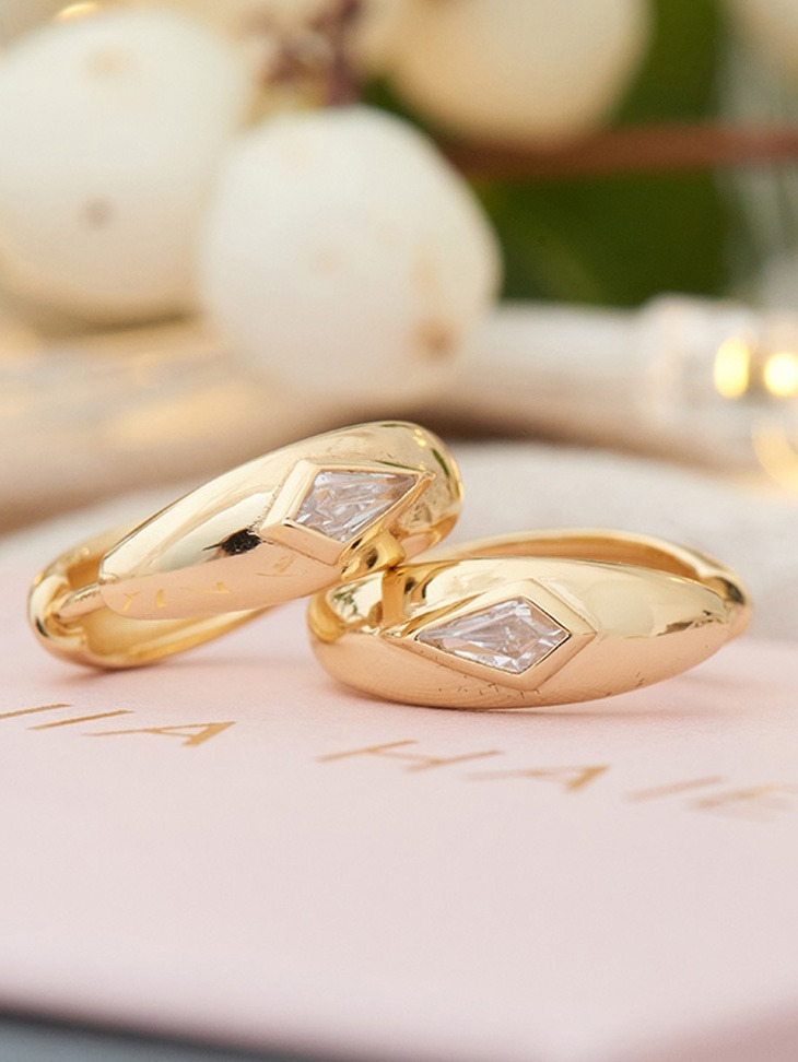 [김연아,닝닝,우기 착용]스파클 돔 후프 링 925 실버 귀걸이 E041-06G-W - HAGO(하고)