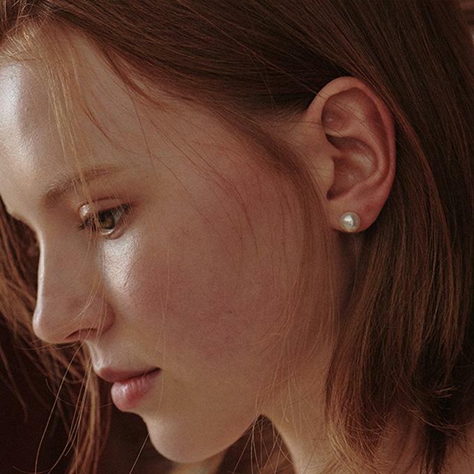 Deux.silver.70 / butter ball earring (8mm) - 하고