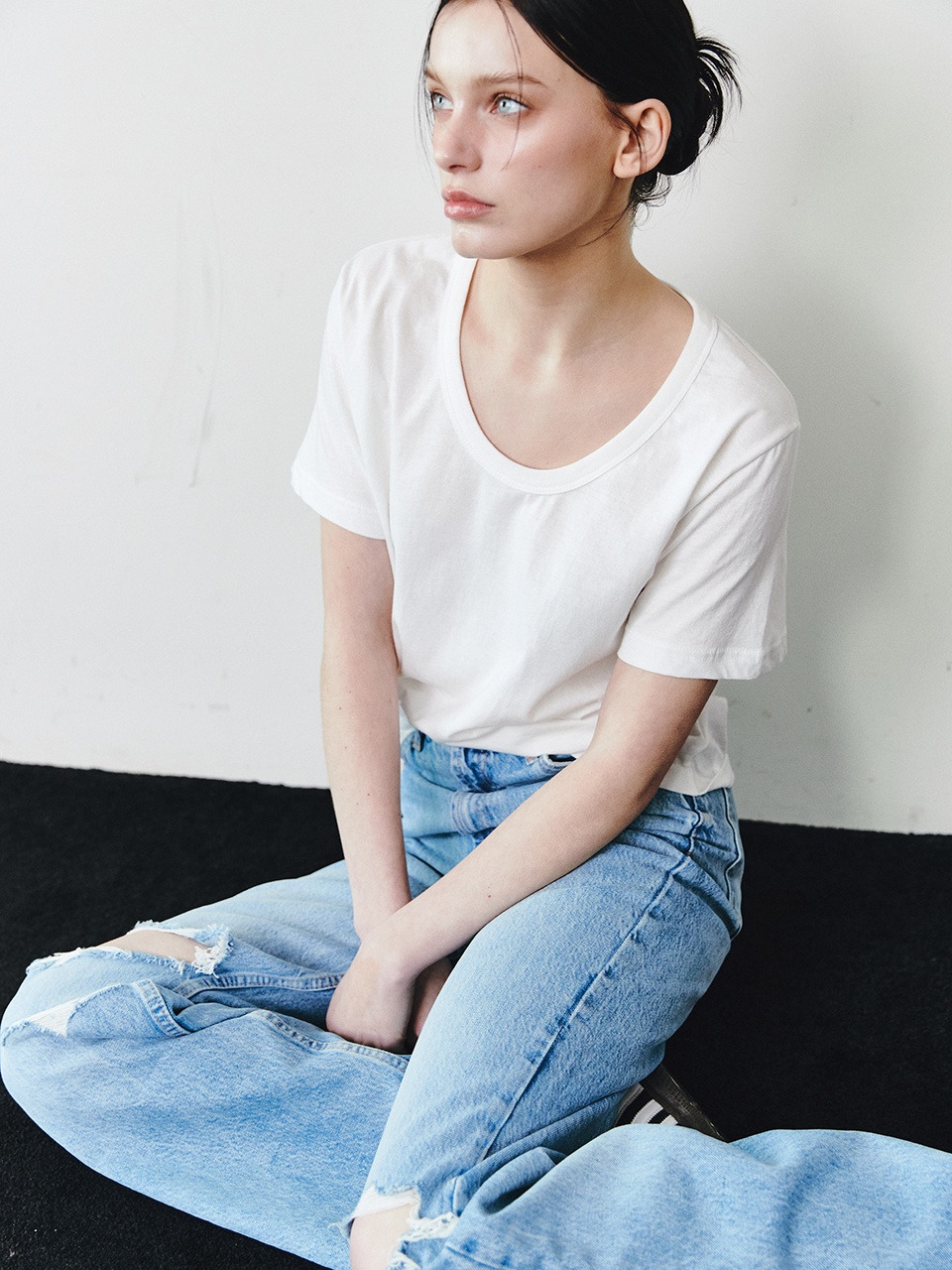 AS BASIC U NECK T [WHITE] - HAGO(하고)