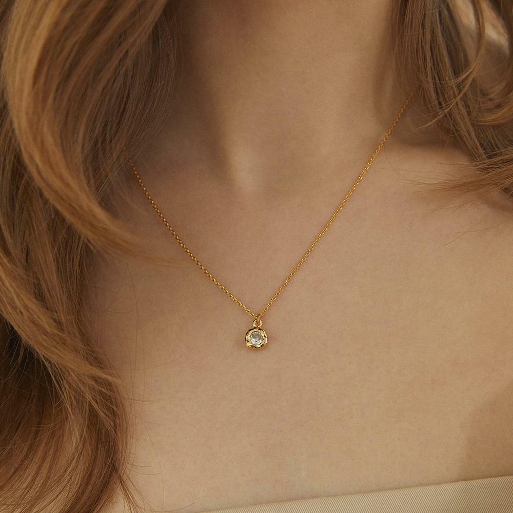 CIRCLE CUBIC NECKLACE (2colors) AN223012 - HAGO(하고)