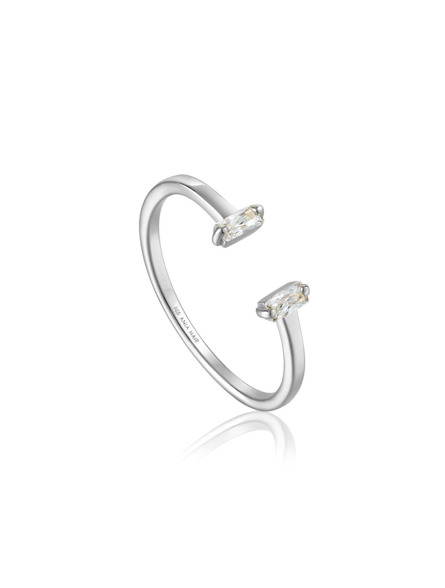 글로우 바게트스톤 925 실버 사이즈조절 반지 R018-04H - 하고(HAGO)