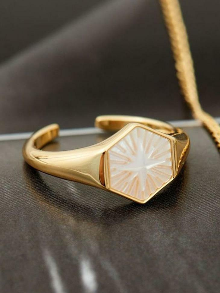 [더보이즈 주연,뉴 착용]컴패스 앰블럼 시그니트 925 실버 사이즈 조절 반지 R030-04G - 하고(HAGO)