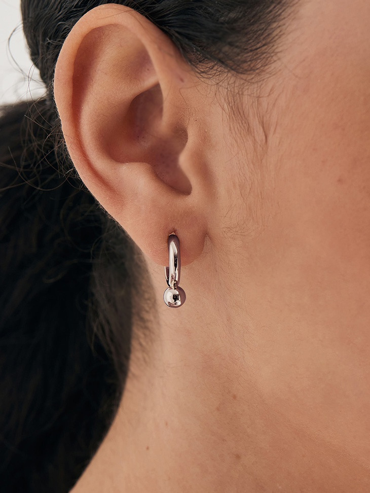 볼 허기 925 실버 후프 귀걸이E045-02H - HAGO(하고)