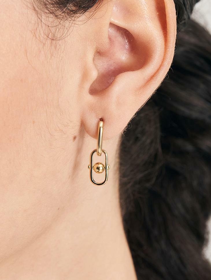 [원어스 이도 착용][아니아 하이에]링크 드롭 925 실버 귀걸이E045-04G - 하고(HAGO)