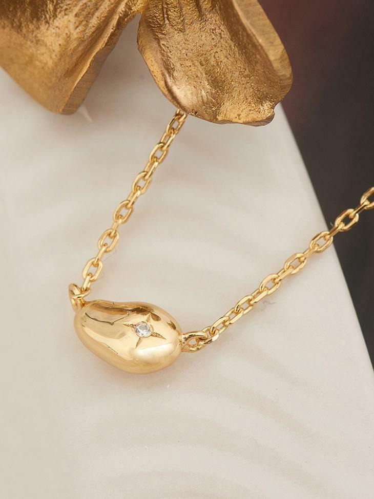 [눈물의 여왕 보미,카리나,츄,유리 착용]조약돌 925 실버 목걸이N043-04G - 하고(HAGO)