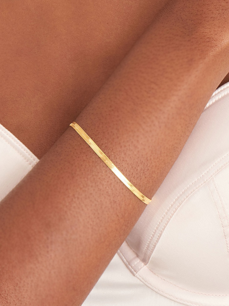 [10월16일출고][아니아하이에]스네이크 체인 925 실버 팔찌 B046-01G - HAGO(하고)