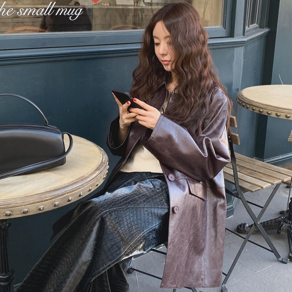 Eco Leather Oversized Jacket_2Colors - HAGO(하고)