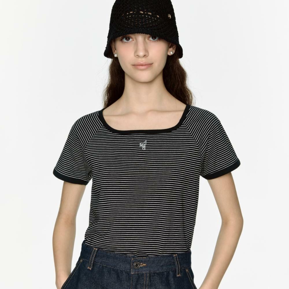 dpwd half sleeve stripe t-shirts - black - HAGO(하고)