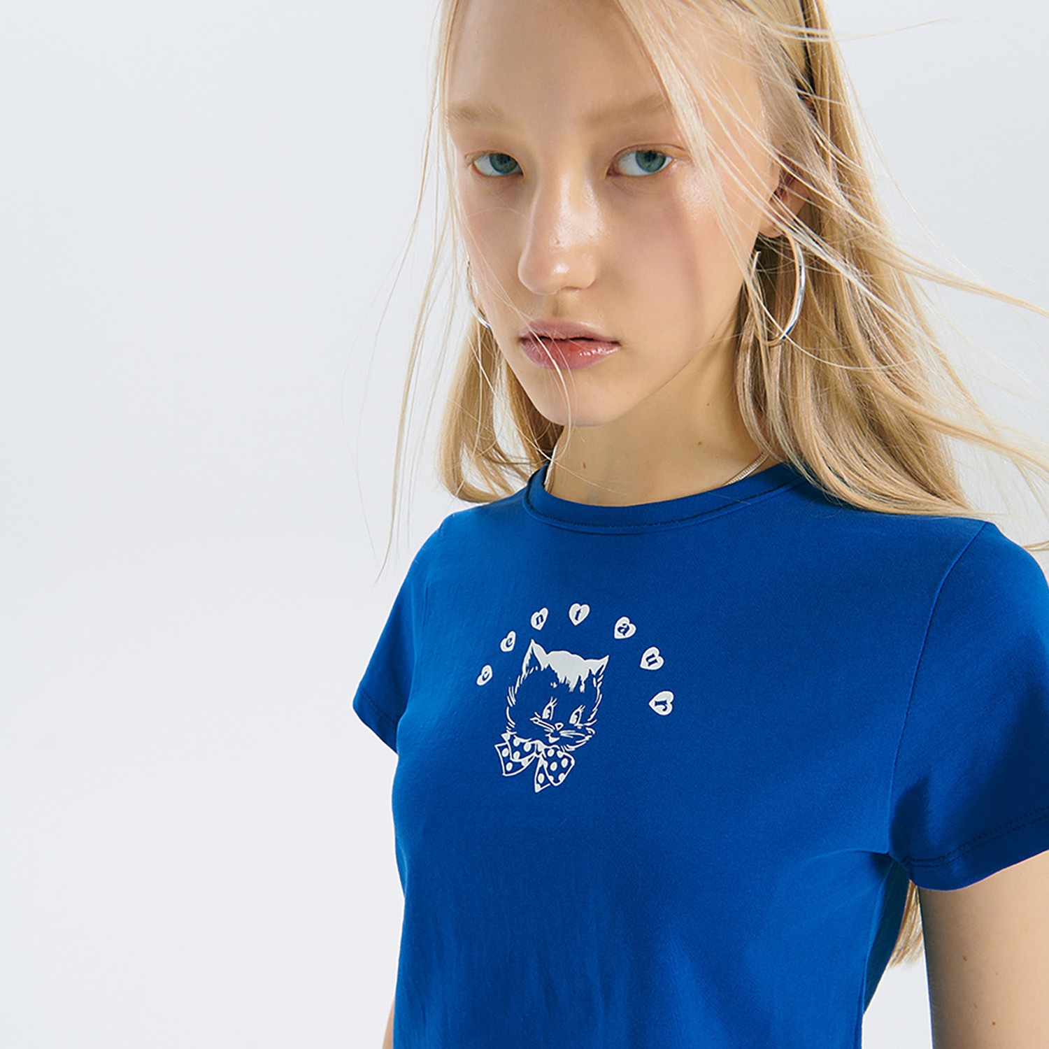CENTAUR CAT CROP T-SHIRTS_BLUE - 하고(HAGO)