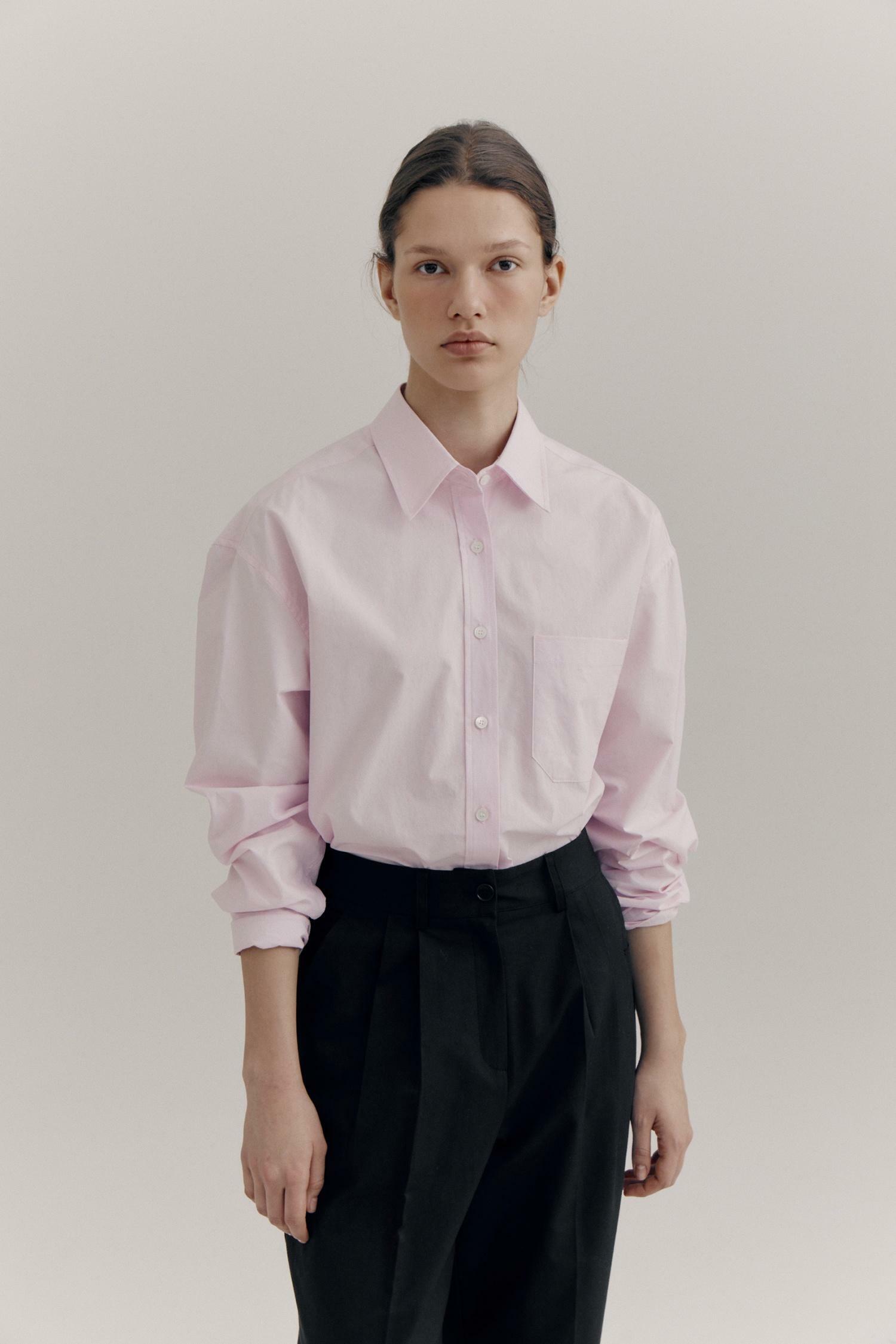 Basic cotton shirt (pink) - HAGO(하고)