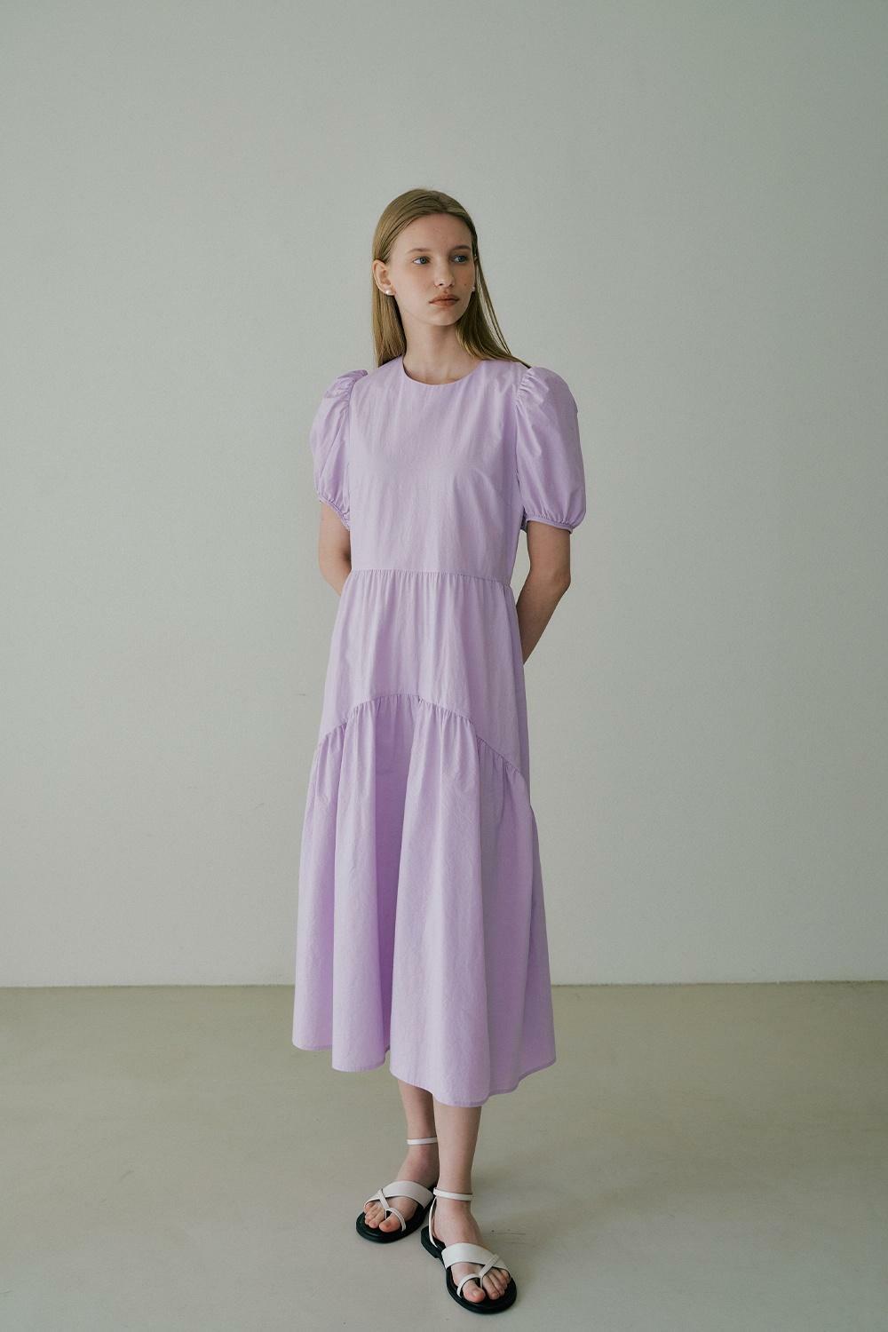 PUFF SLEEVE DRESS - Lavender - HAGO(하고)