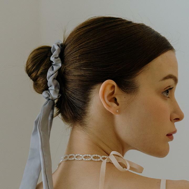 HA028 Satin sleep ribbon scrunchie - HAGO(하고)