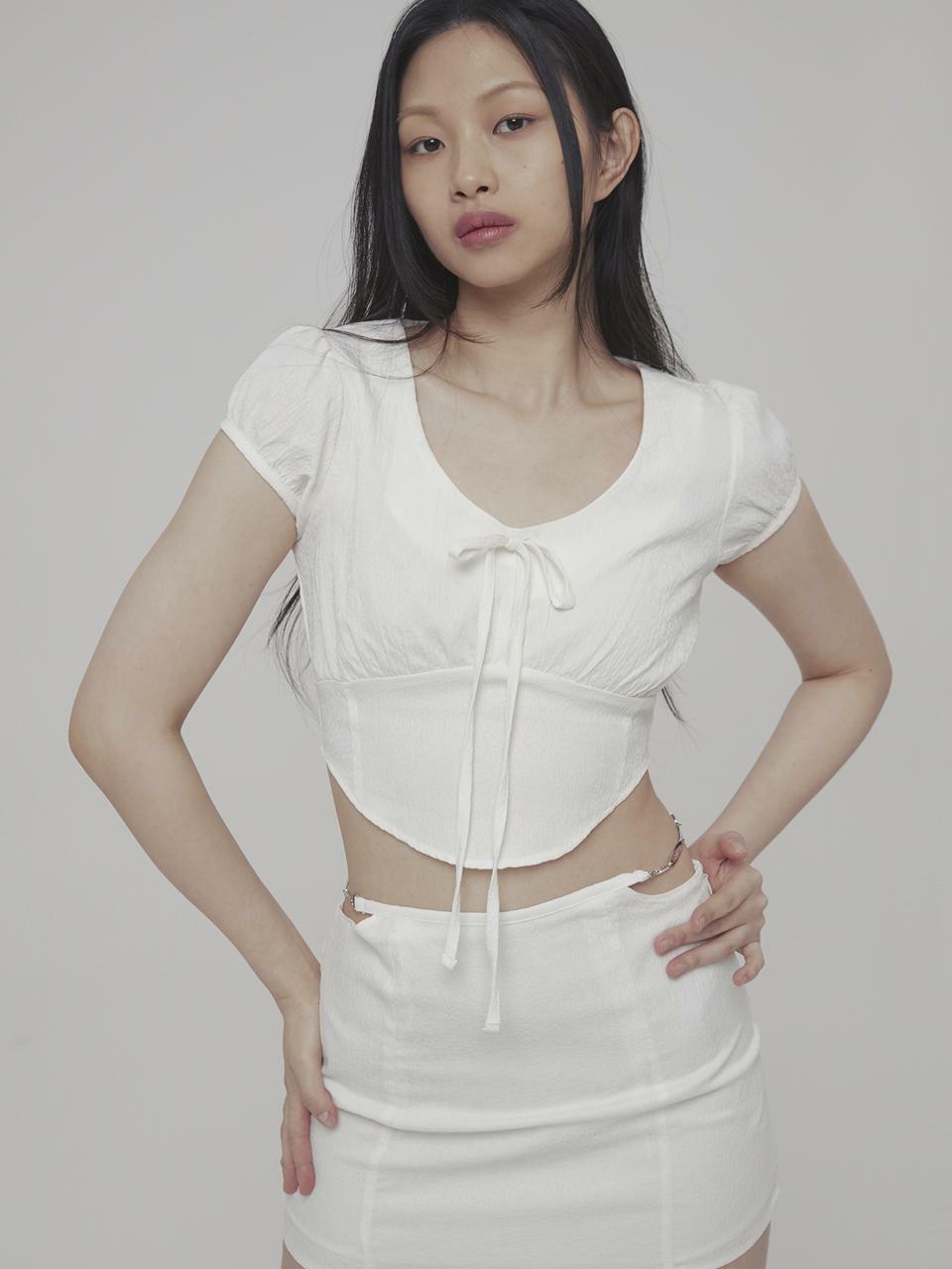 C PUFF RIBBON BLOUSE_IVORY - 하고