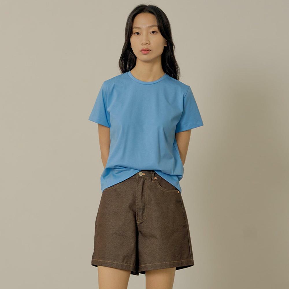 Silket basic t-shirt_blue - 하고(HAGO)