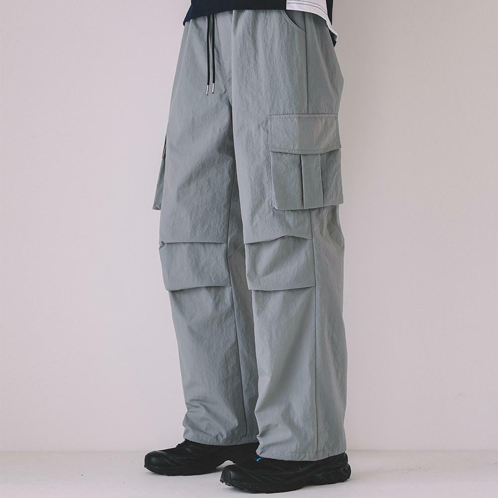 Nylon Cargo Parasuit Pants Gray - 하고