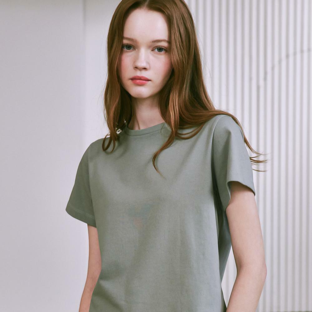 COOLEVER BASIC SHORT T SHIRTS ASH GREEN - HAGO(하고)