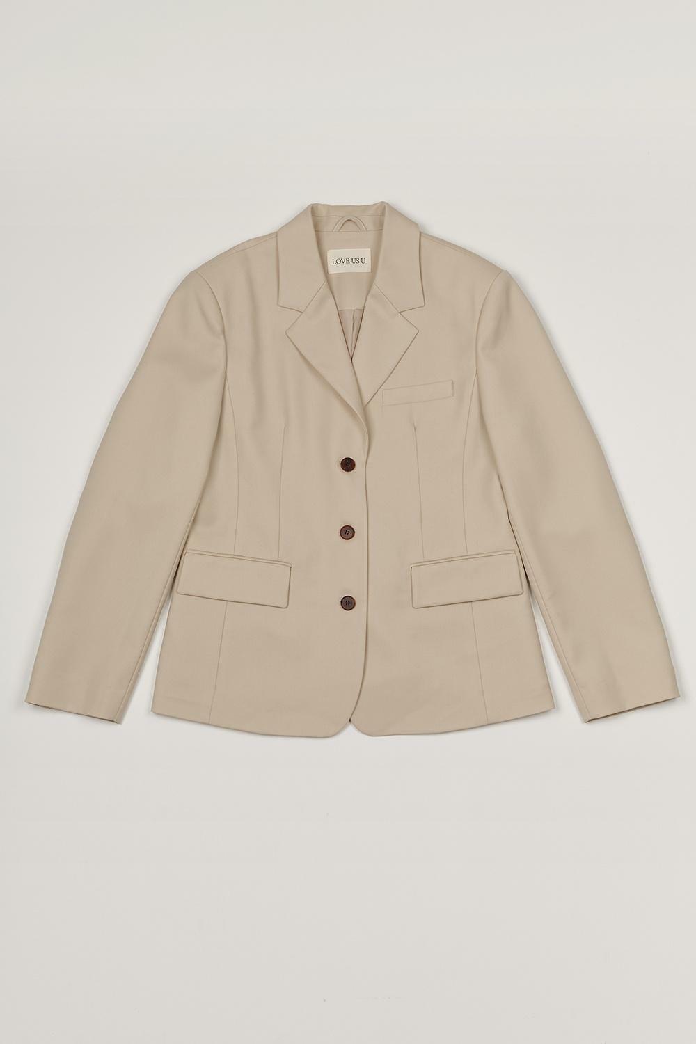 Violet Three Button Jacket (beige) - HAGO(하고)