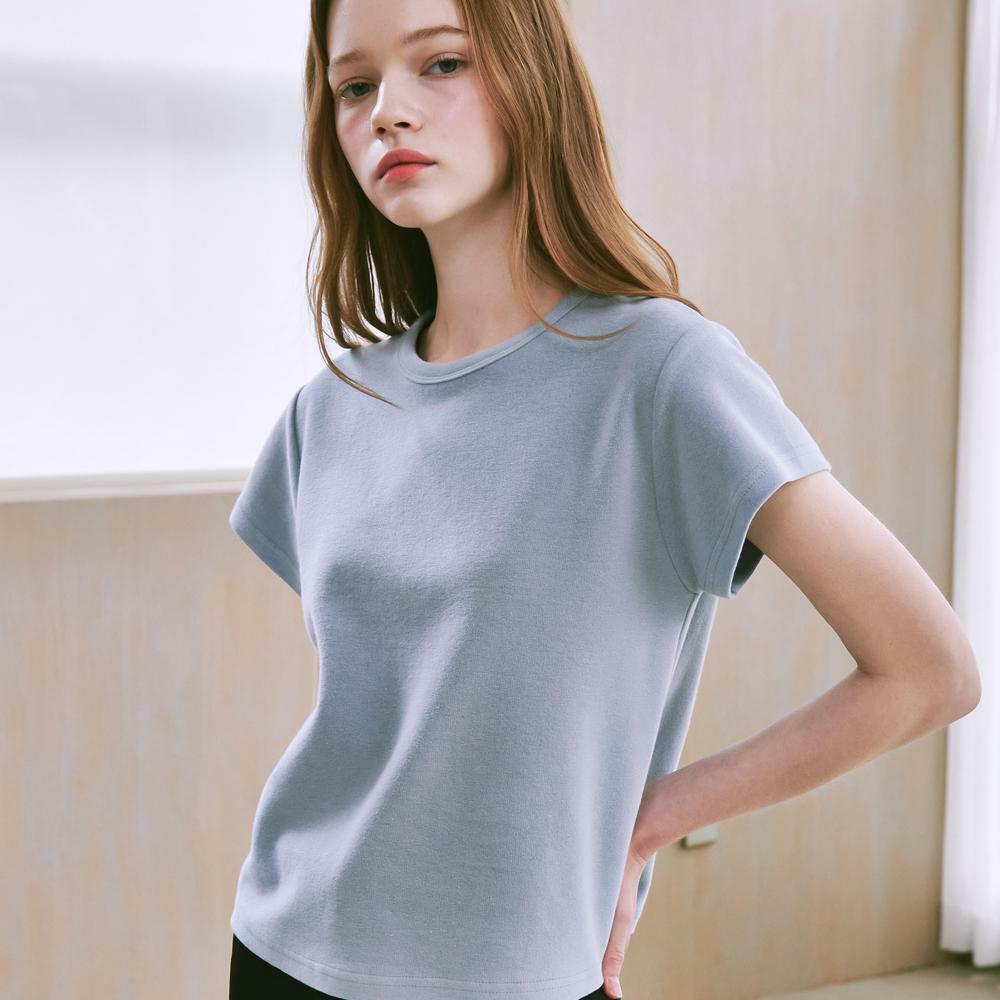 SOFT TERRY BASIC SHORT SLEEVE ASH BLUE - HAGO(하고)