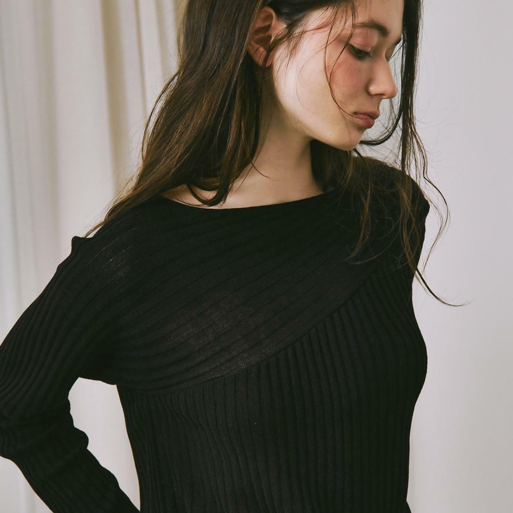 LINEN SUMMER PULLOVER KNIT BLACK - HAGO(하고)