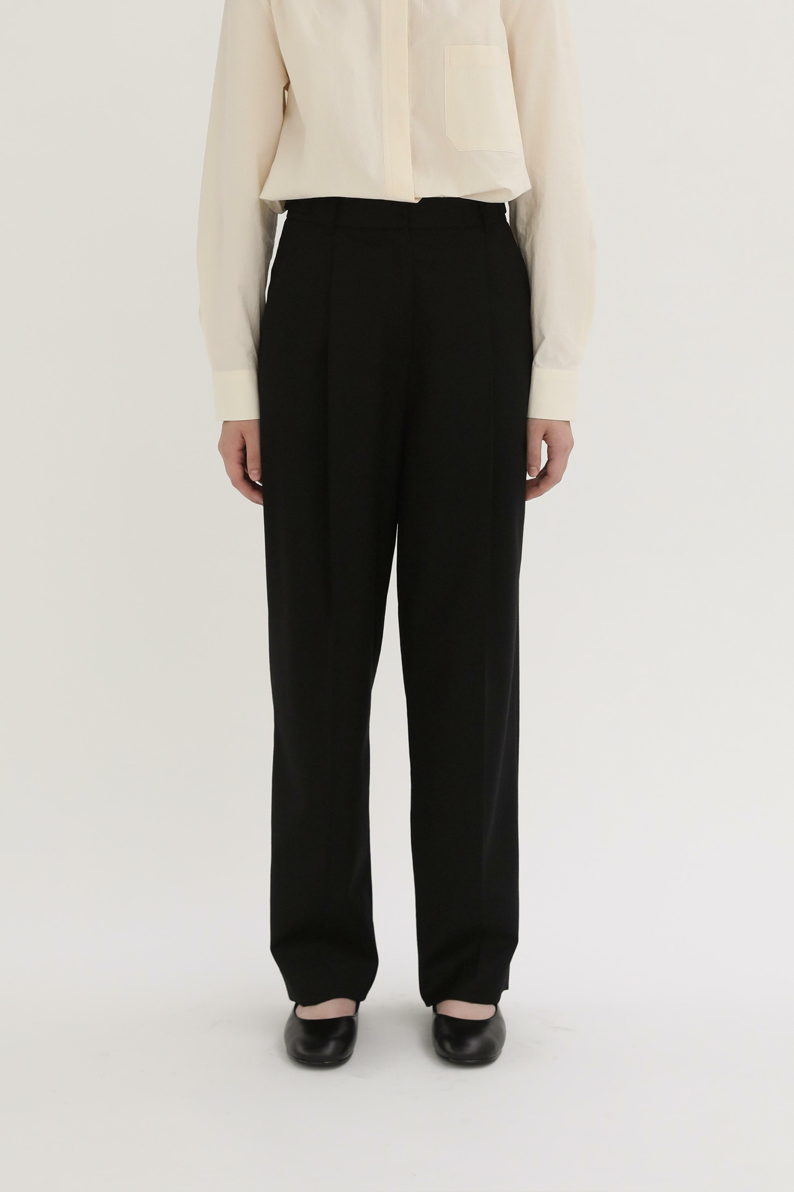 Flap button pants (black) - 하고(HAGO)