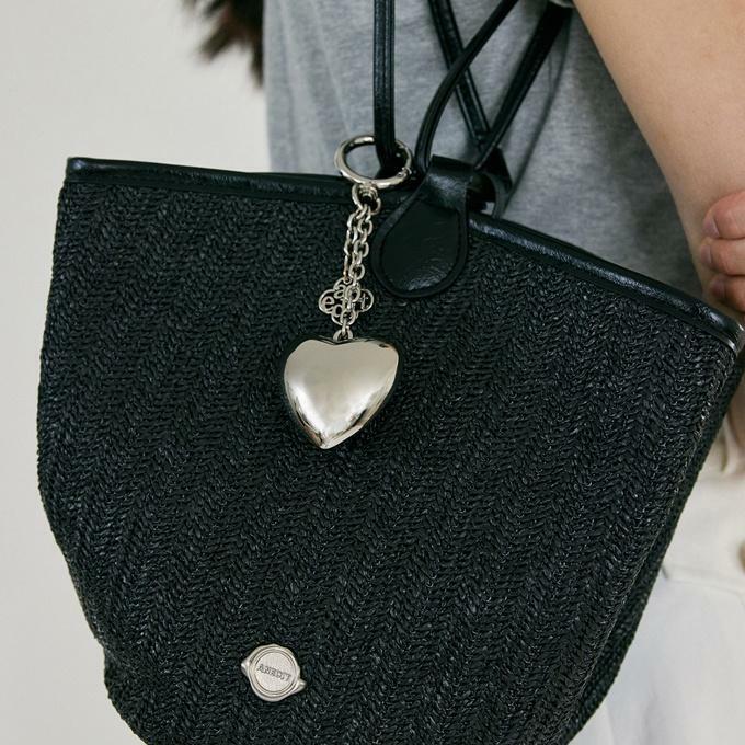 H Logo Heart Key Ring_Silver - HAGO(하고)