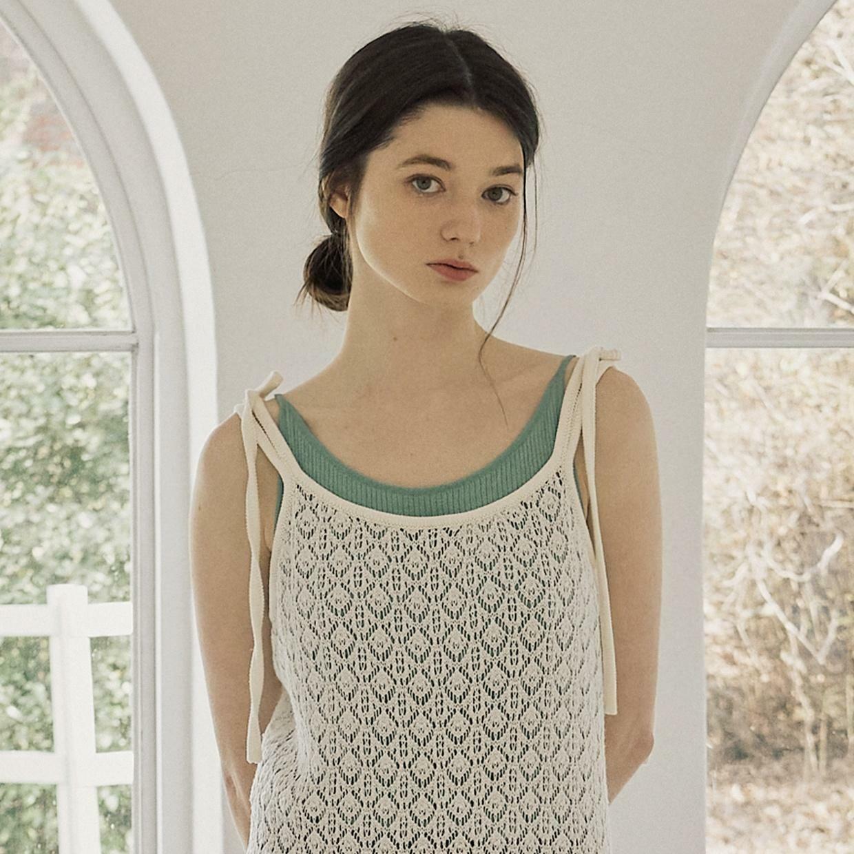 Mild Sleeveless Knit (Blue mint) - HAGO(하고)