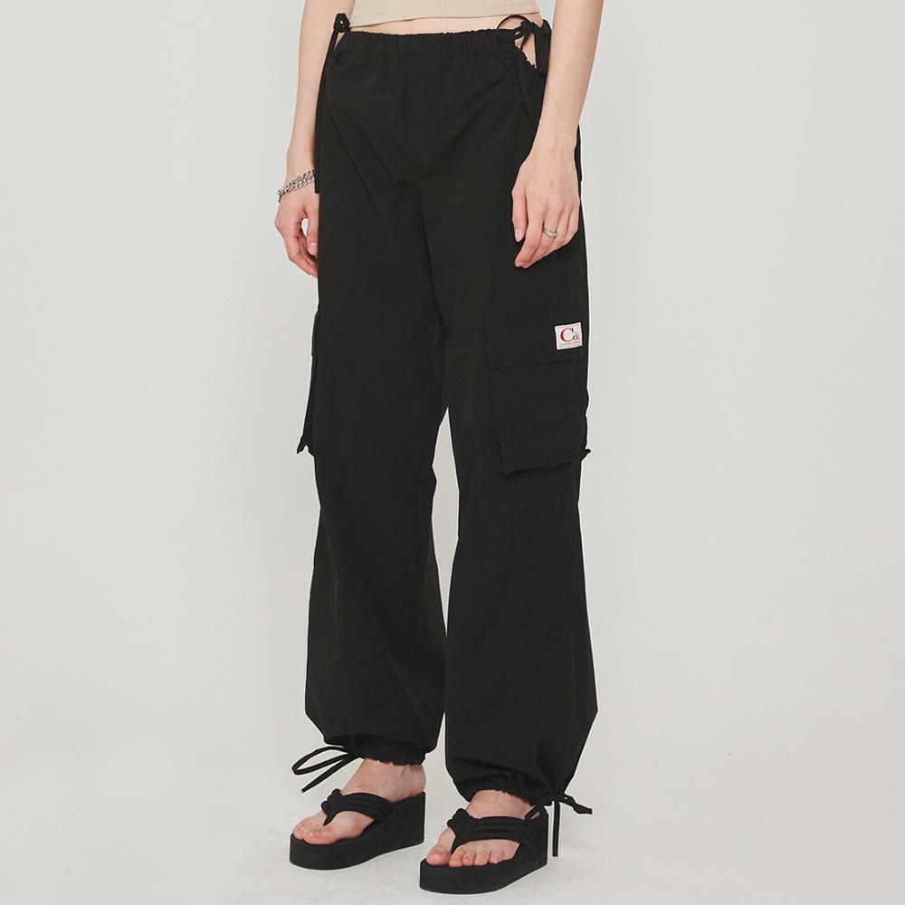 OPEN STRING CARGO PANTS_BLACK - 하고(HAGO)