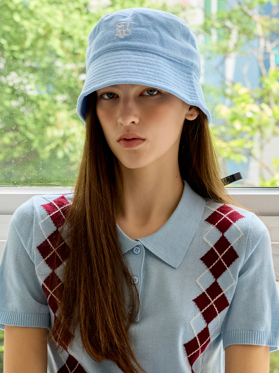 [25%쿠폰](UNI) Logo Terry Bucket Hat_Sky Blue - 하고(HAGO)