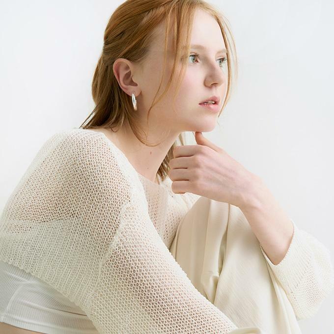 Dap bold small ring earring - 2type - 하고